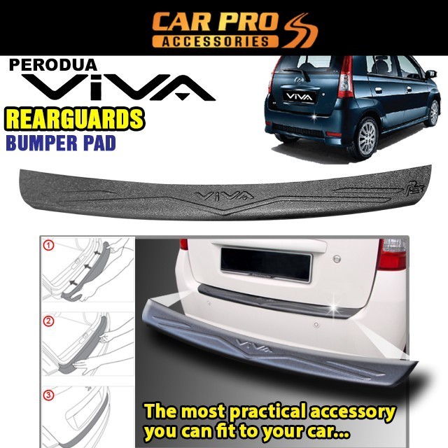 Perodua Viva Rear Bumper Guard (BLACK) BUMPER PAD PROTECTOR | Shopee ...