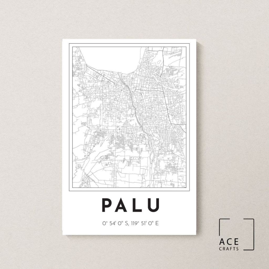 HIASAN DINDING Palu Indonesia city map wall decoration poster city map ...