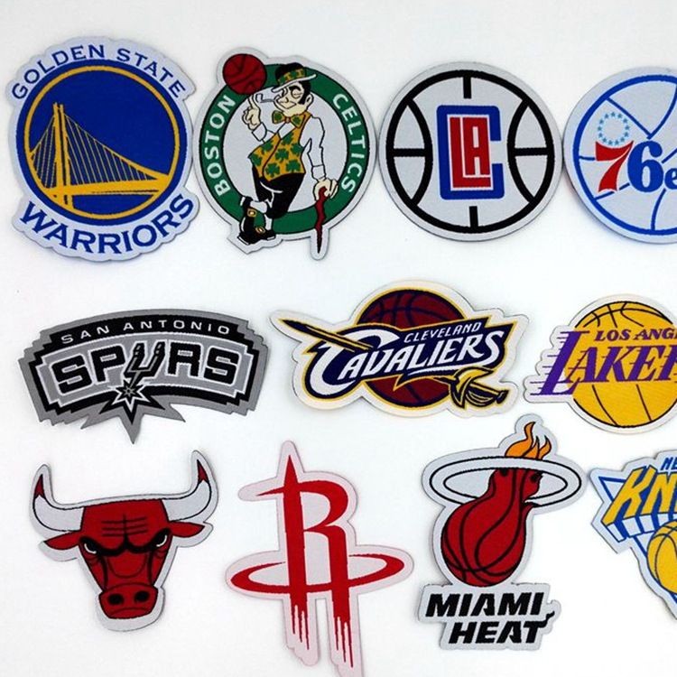 DIY cloth patch NBA Warriors basketball surrounding fun hand-sewn ...