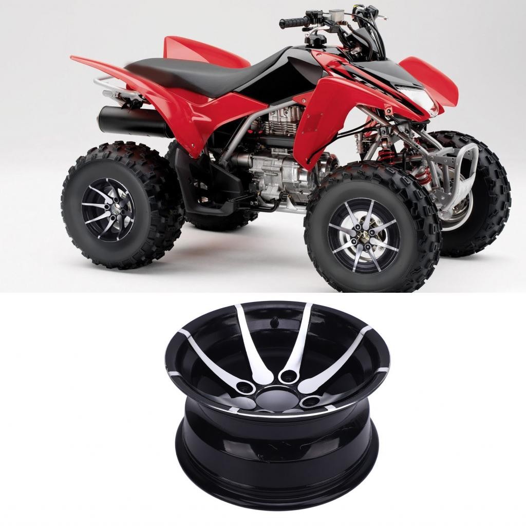 Titishop 12 Inch ATV Wheel Rim Aluminum Alloy for Karts Go Quad Bikes ...