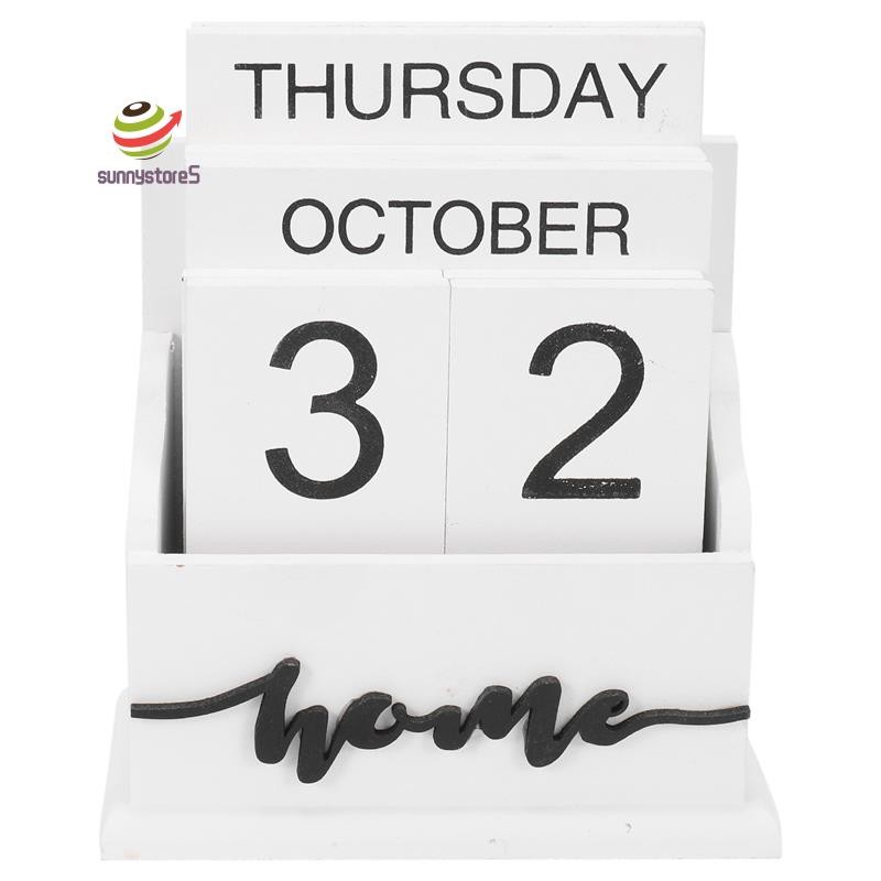 Wooden Clamshell Desk Block Calendar Permanent Wooden Desk Calendar ...