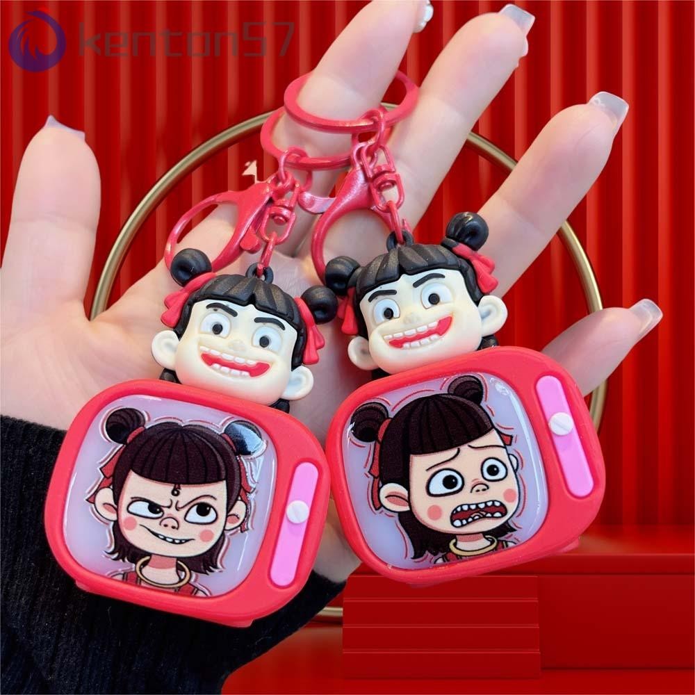KENTON Ne Zha Flashing Keyring, Luminous Flashing Collectible Ne Zha ...