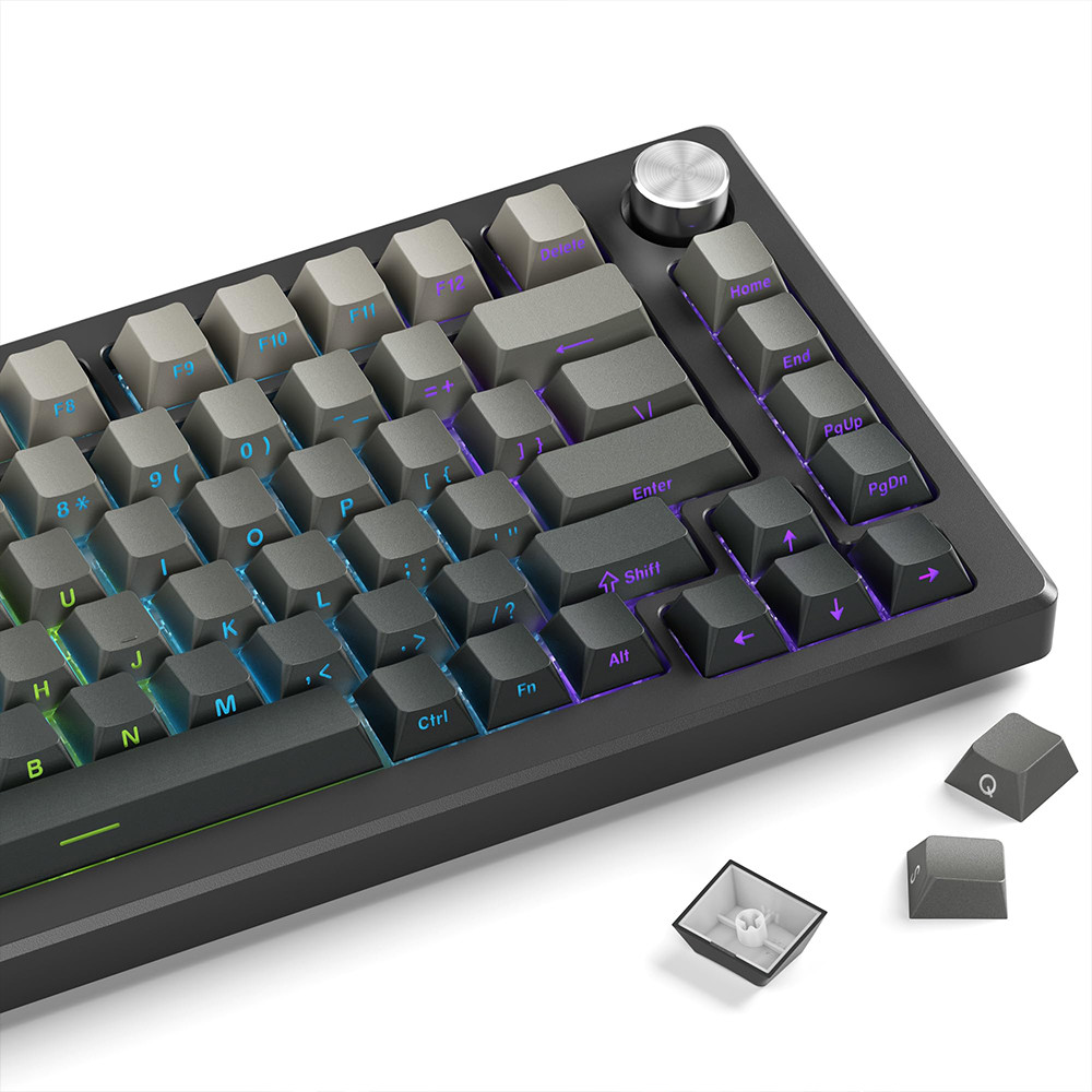Gradient Side Print Keycaps Grey-133key Double Shot PBT Keycaps Cherry ...
