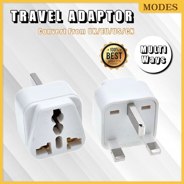 PREMIUM FULL COPPER 3 PIN ADAPTOR TRAVEL PLUG FOR MALAYSIA UK POWER ...