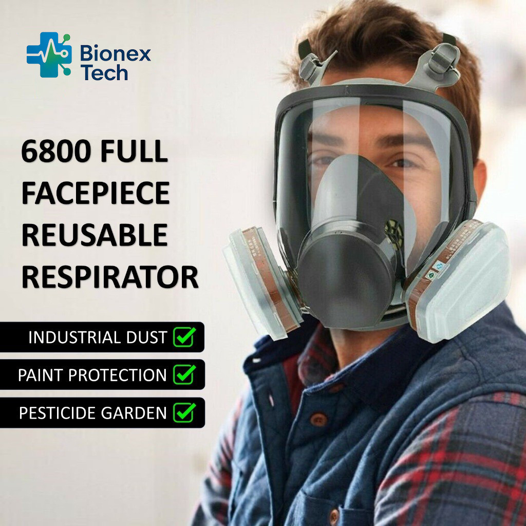 (16 in 1) 6800 Full Face Gas Mask Protect Mask Air Respirator Painting ...
