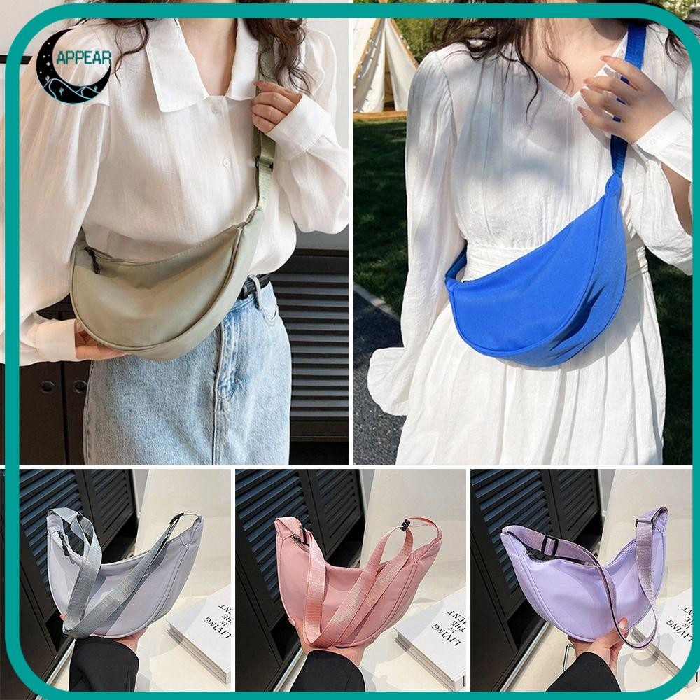 APPEAR Shoulder Bag, Nylon Dumpling Shape Crossbody Bag, Portable Hobos ...