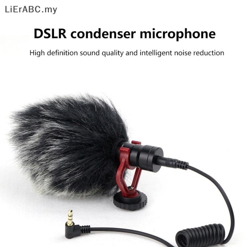 [LiErABC] SLR Camera Condenser Microphone Live Broadcast Wired Lavalier ...