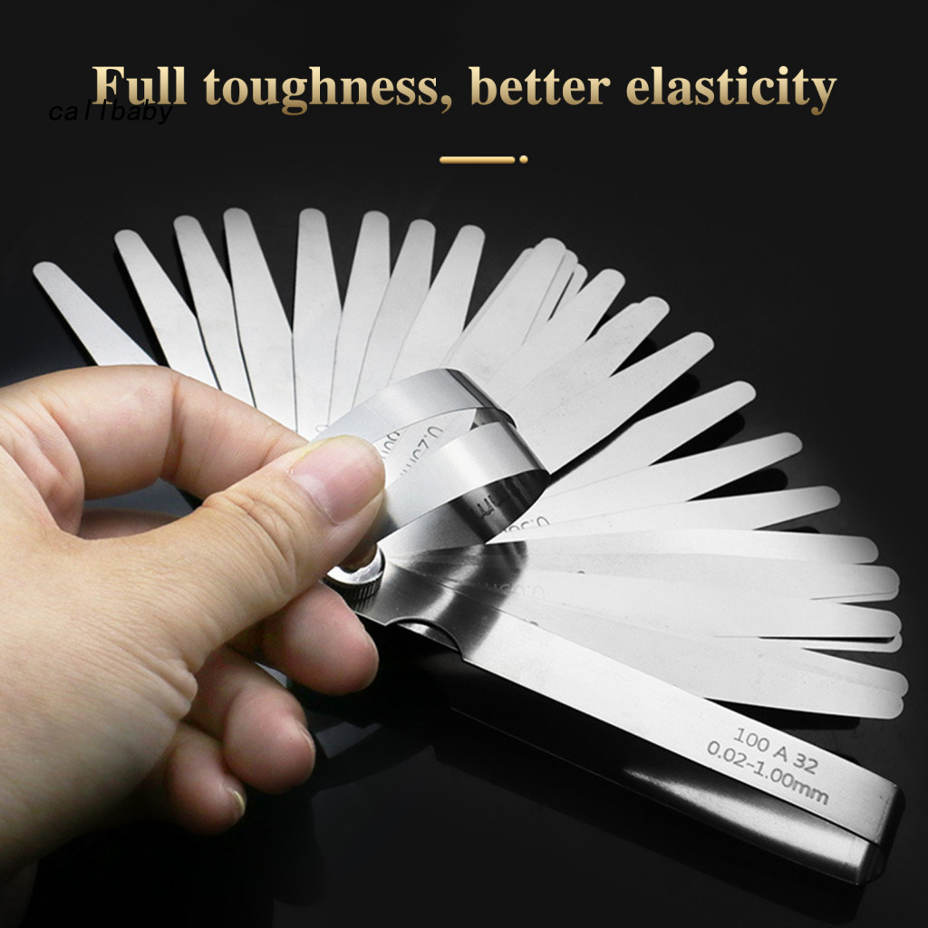 KDCL- Thumb Screw Feeler Gauge Polished Steel Ruler Foldable Feeler ...