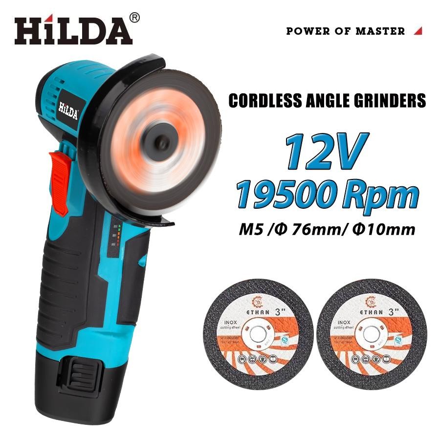 HiLDA 12V/3 Inch Lithium Electric Angle Grinder Mini Small Household ...
