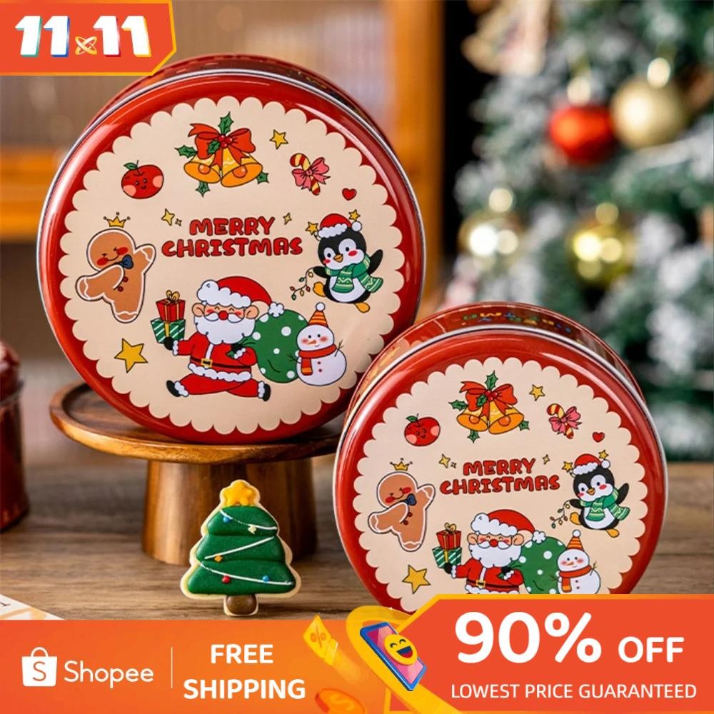 1ONLYTWO Cookie Tin Box, Empty Metal Christmas Tinplate Candy Box ...