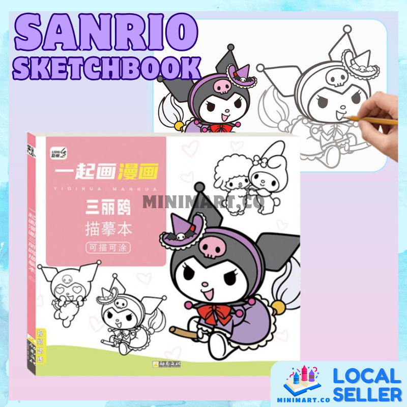 Sanrio Sketch Book Tracing Coloring Book Children Learn Drawing Line ...