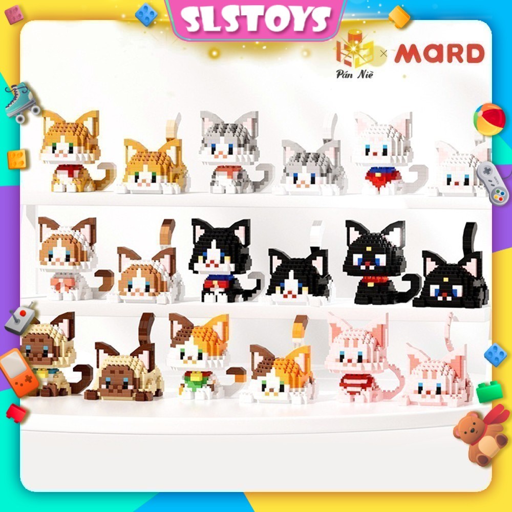 Pan Nie Block Cute Animal Cat Series 2 Way Design Gift Decoration ...