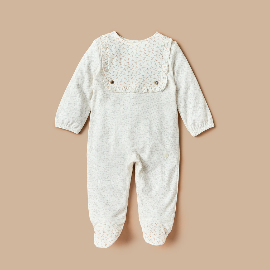 Giggles Leaf Print Closed Feet Sleepsuit with Long Sleeves | Shopee Malaysia