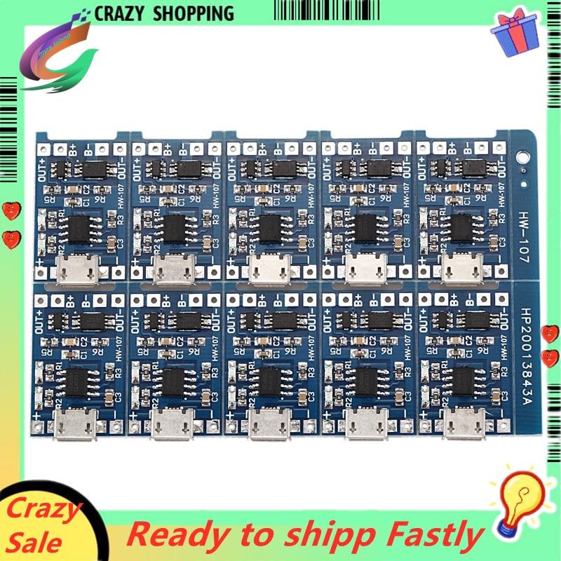 10Pcs 5V mini USB 1A 18650 for Lithium Battery Charging Board With ...