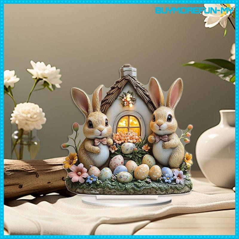 [BuymorefunMY] Acrylic Bunny Table Decoration Tabletop Centerpiece ...