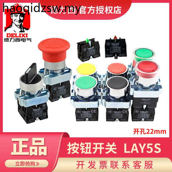 Delixi Button Switch Self-Locking Flat Head Emergency Stop Self-Reset ...