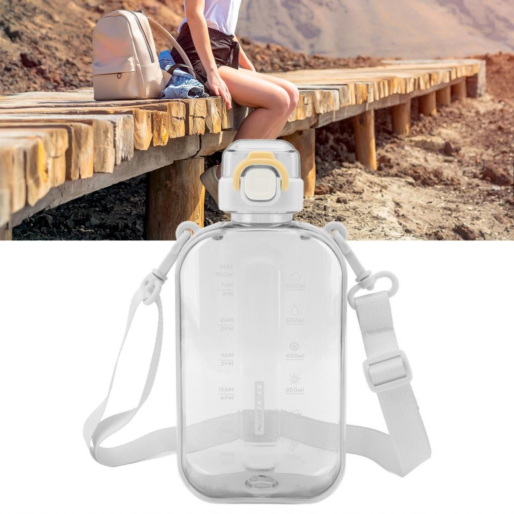 Sakurabc Flat Water Bottle Scale Design Travel 750ml with Carrying ...