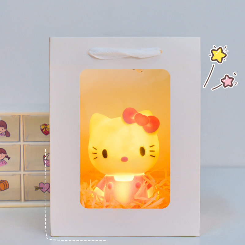 guyumao Kawaii Hello Kitty LED Night Light Sanrio KT Cat Bedroom Lamp ...