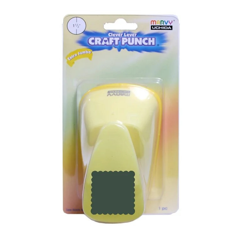 Marvy Uchida Clever Lever Extra Jumbo Craft Punch - Scalloped Square ...