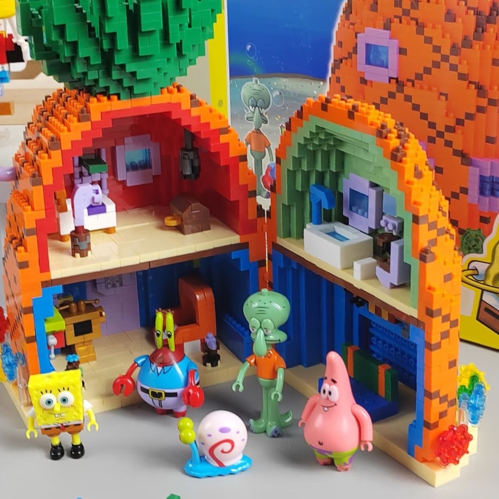 Belle SpongeBob SquarePants Particle Assembled Building Blocks Girl ...