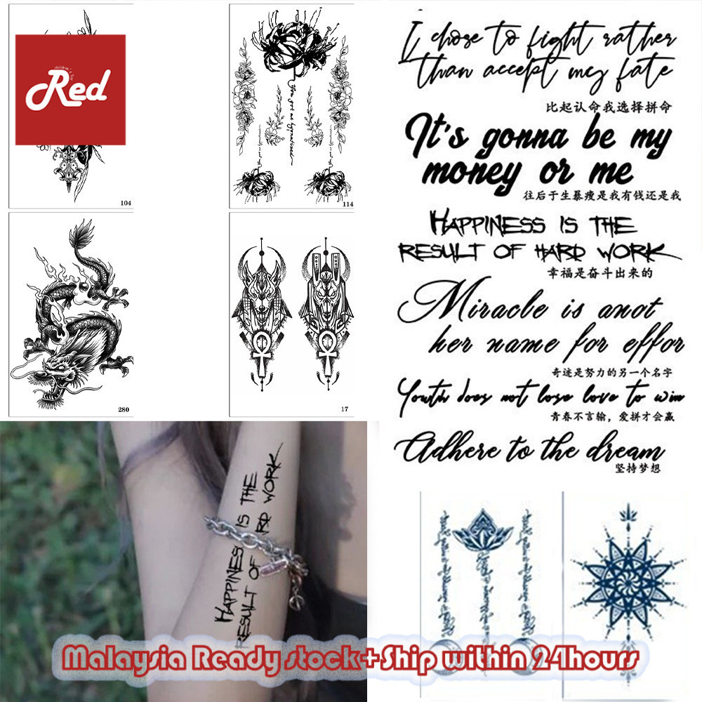 Herbal Tattoo Sticker Waterproof Fades Naturally semi-permanent tattoo ...