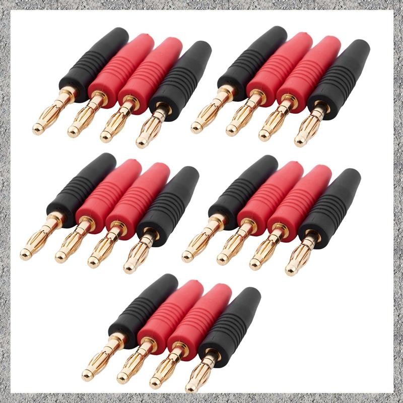 (E M K O) 20pcs 4mm B7 24K Gold Plated Musical Speaker Cable Wire Pin ...