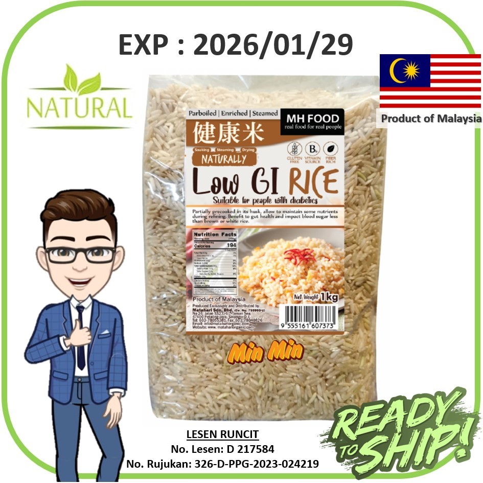MH FOOD Naturally Low GI Rice 1kg 低升糖健康米 1000gm | Shopee Malaysia