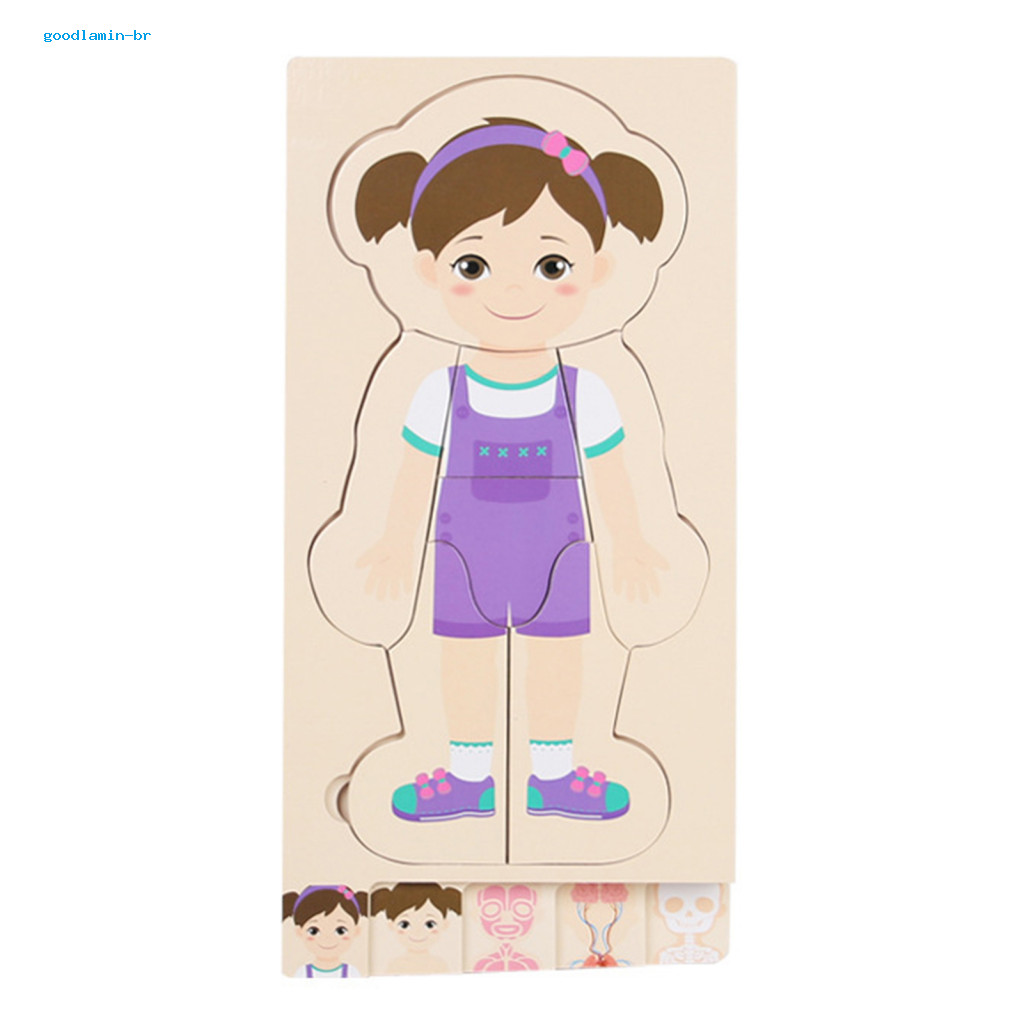 Educational Puzzle Board Wooden Body Puzzle 5-layer Human Body Anatomy ...