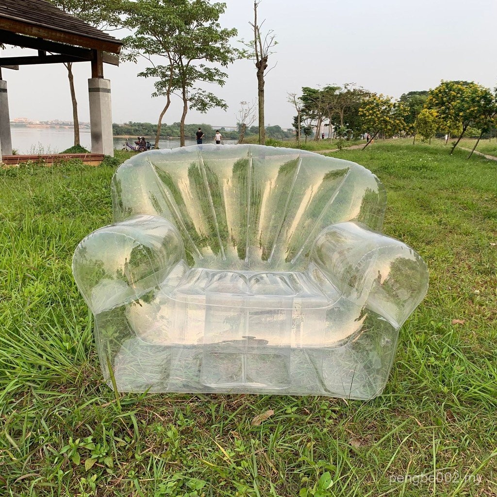 Transparent Sofa PVC Inflatable Sofa Camping Inflatable Lazy Recliner ...