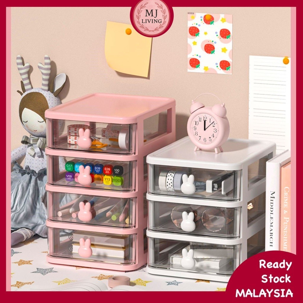 4 Tiers Rabbit Multilayer Drawer Desktop Accessories Stationery Mini ...