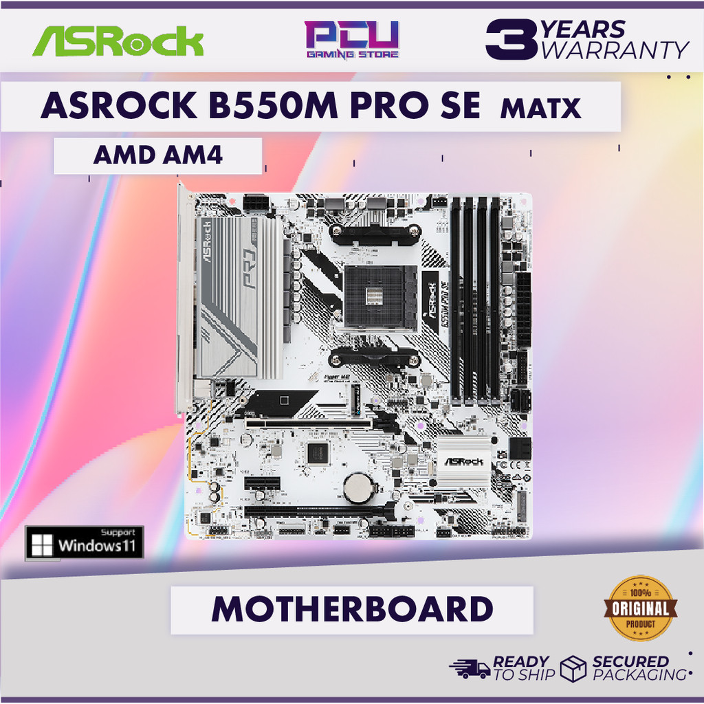ASROCK B550M PRO SE MAINBOARD - WHITE (3 YEARS WARRANTY) | Shopee Malaysia