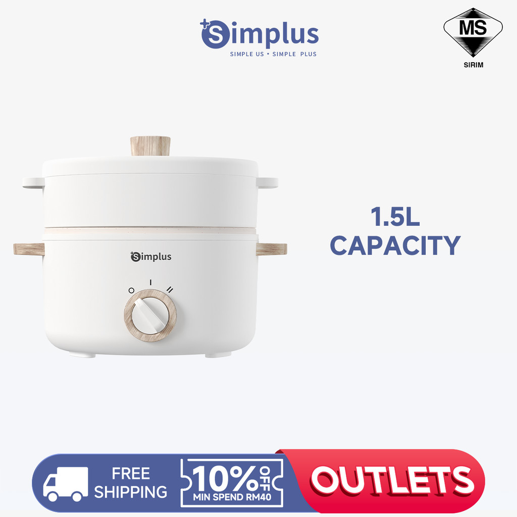 Simplus 1.5L Electric Cooker | 630W Quick Heating | Auto Power-Off ...
