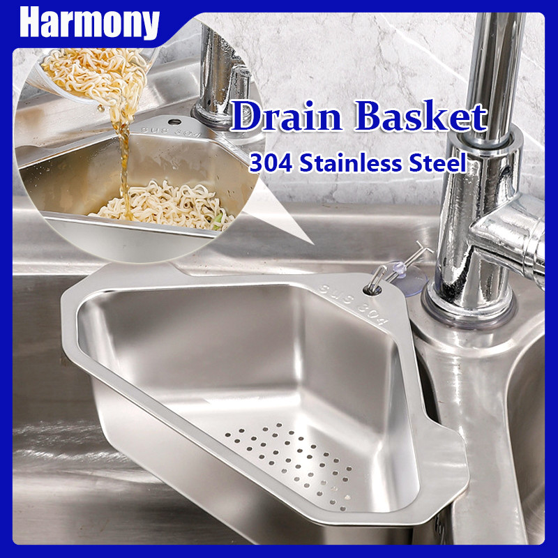 Triangular Corner Sink Strainer 304 Stainless Steel Drain Basket ...