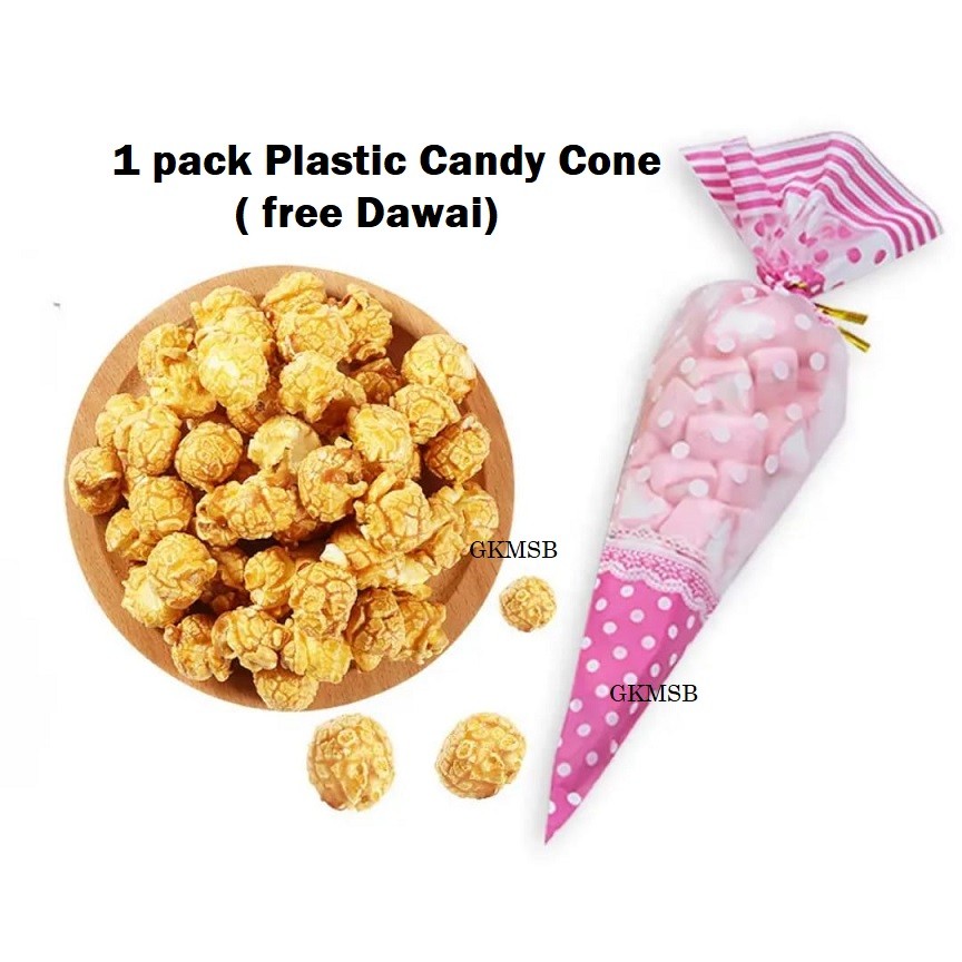 1pack Plastic Candy Cone ( free Dawai) Birthday Goodies Plastik Jajan ...