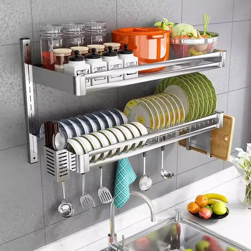 Hanging Dish Rack, Dish Drying Rack Over The Sink Metal Dish Drying ...