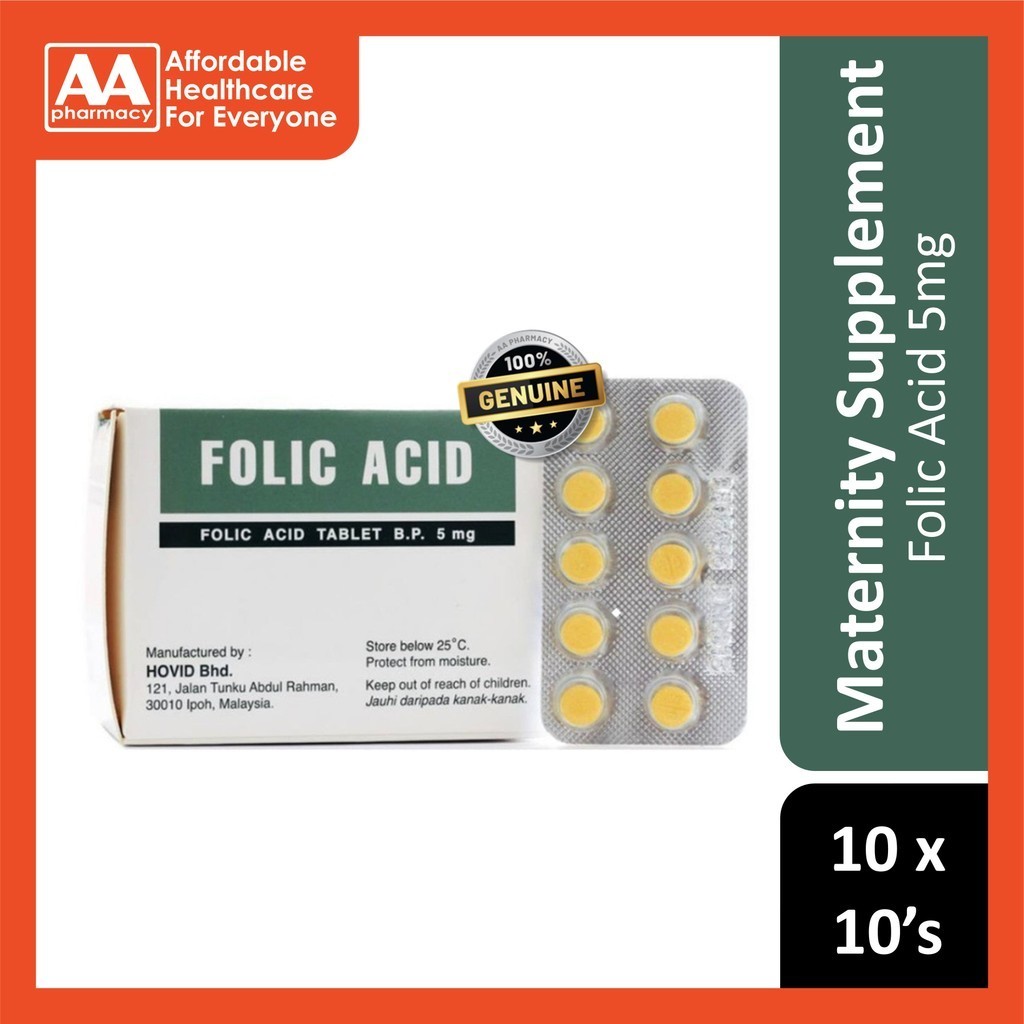 Hovid Folic Acid 5mg Tablet 10x10's | Shopee Malaysia