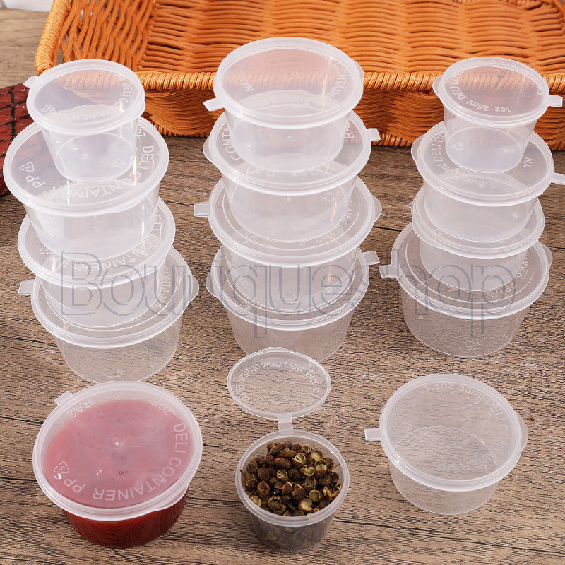 50pcs Disposable Sauce Cups - Takeaway Side Dish Container - Package ...