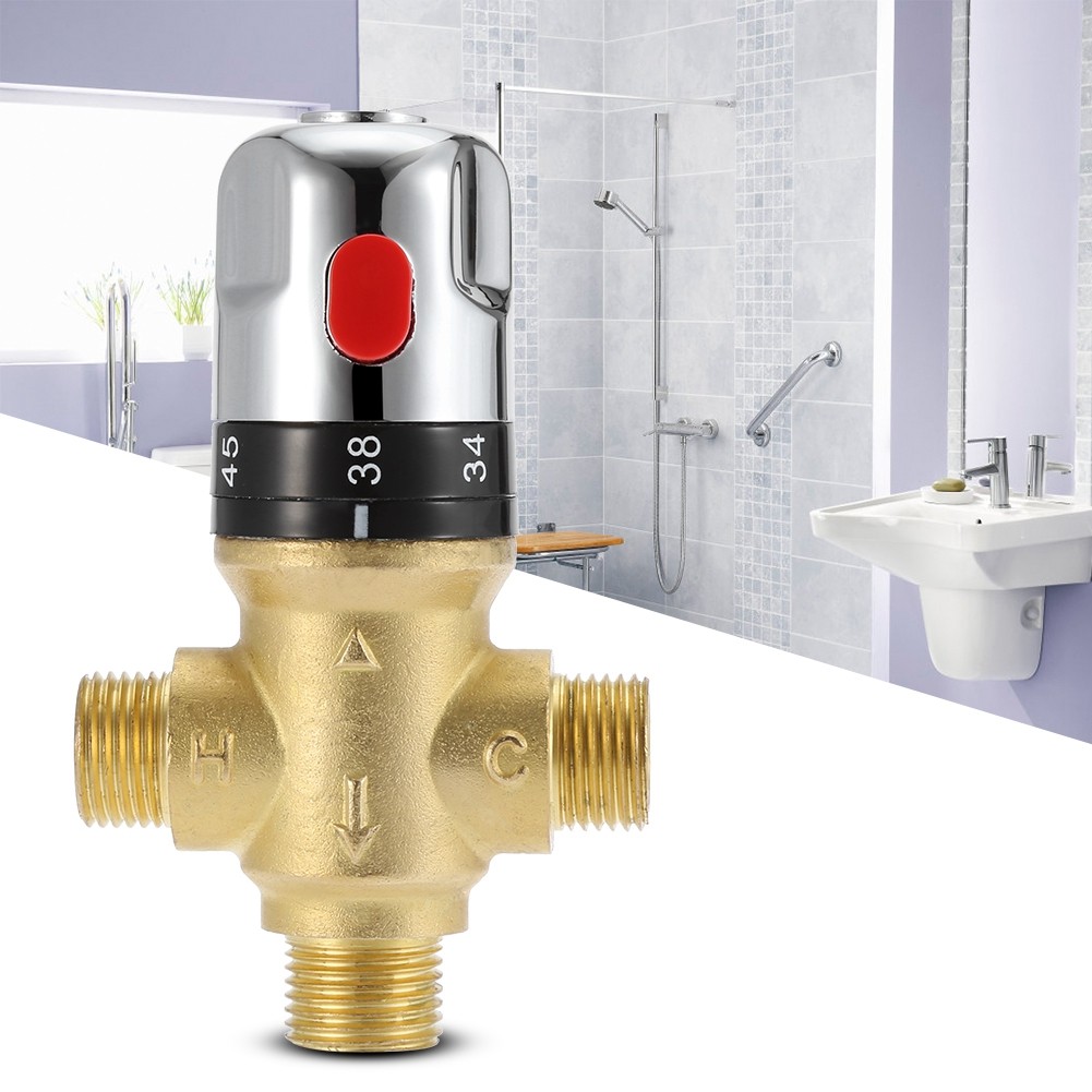 Brass Thermostatic Mixing Valve Bathroom Faucet Temperature Mixer ...