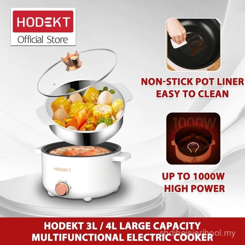 HODEKT Multi Cooker Electric Cooker 3L/4L 800W-1000W Non-Stick Pot WIth ...