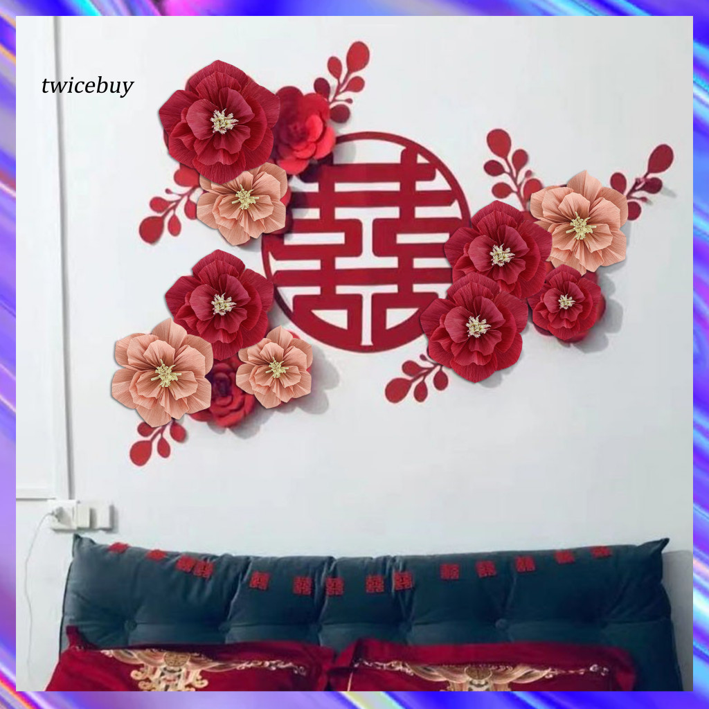 [TY] Crepe Paper Flowers DIY Handmade Paper Flower Wall Art Decoration ...