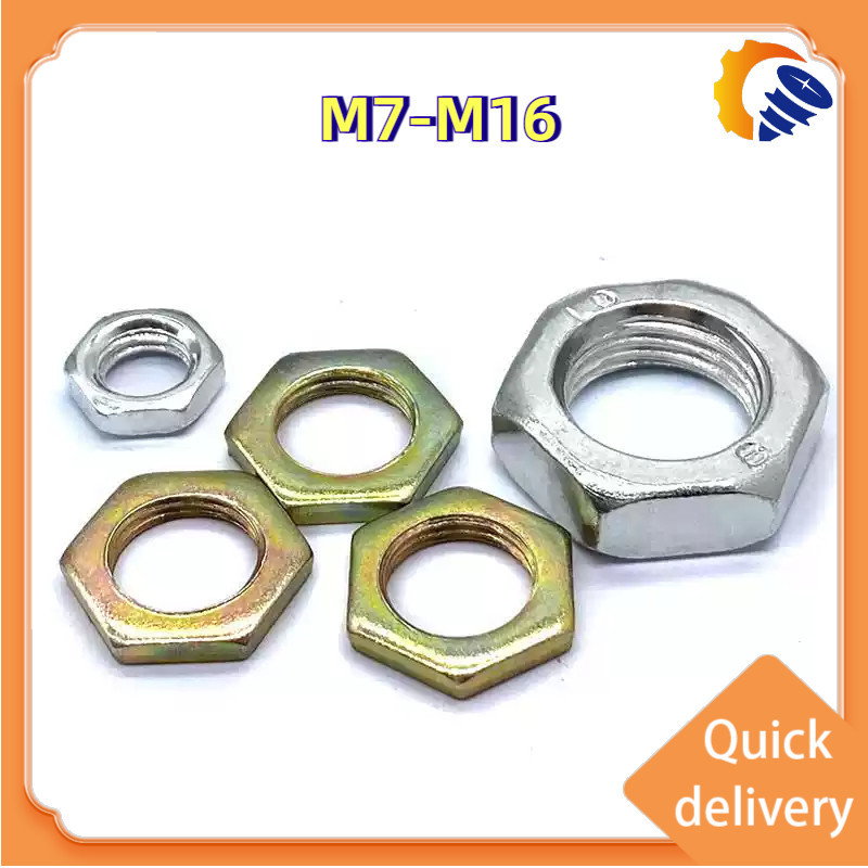 [ZY02-XS-1L] Hex Nut Zinc Fine Thread Plating/Plating nikel/Kepala cap ...