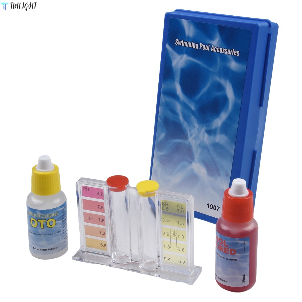Swimming Pool Spa Test Kit Water Quality for pH bromine OTO pool tester ...