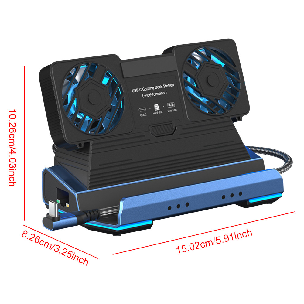 Docking Station Dual Cooling Fan 4K@60Hz for Steam Deck OLED & ROG X ...