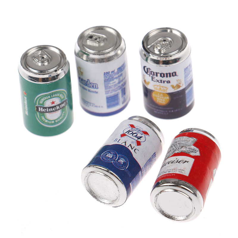 [GNJ] 5Pc 1/12 Dollhouse Mini Soda Beer Cans For 1/6 Doll Accessories ...