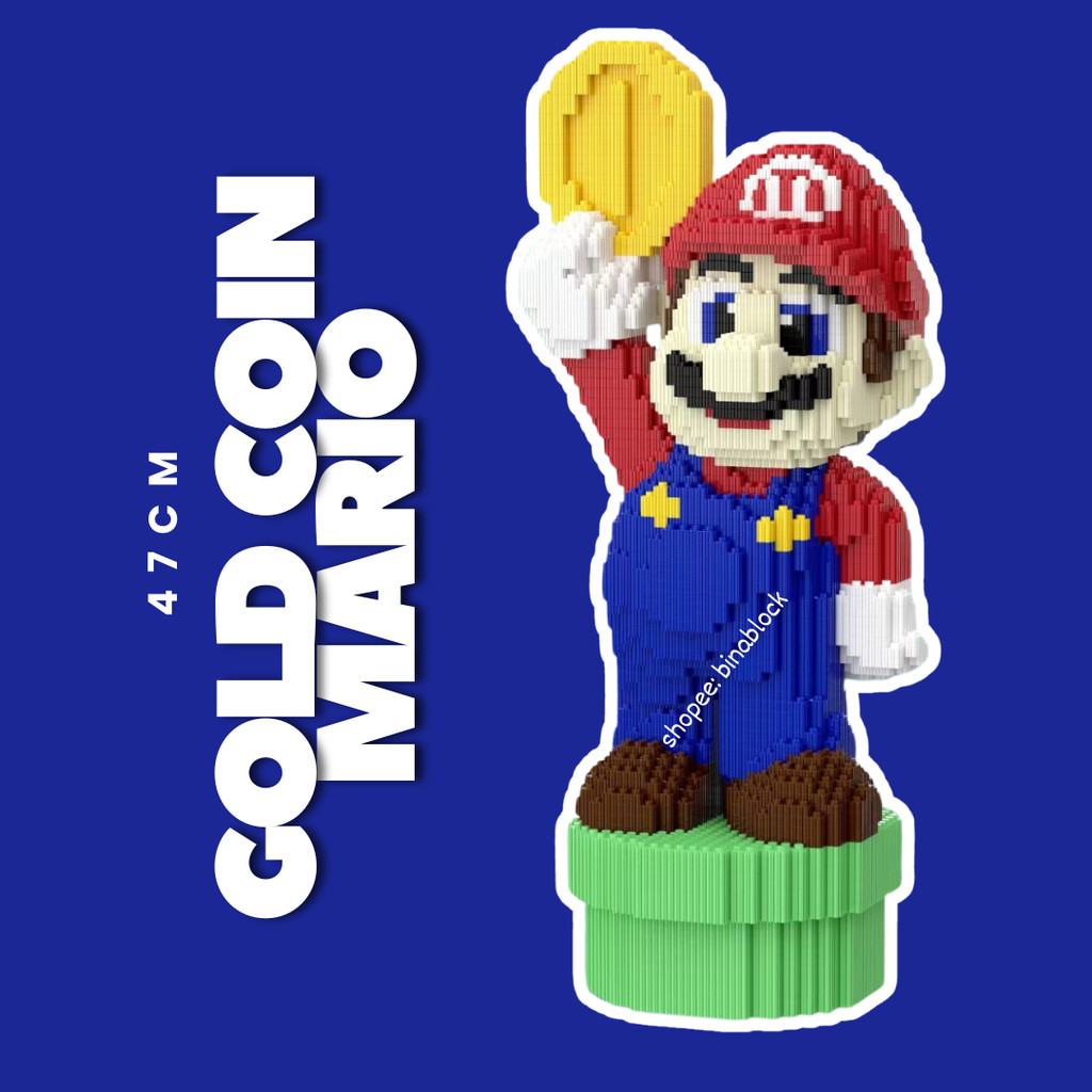 47cm Gold Coin Mario Building Blocks [Connection Block] | Shopee Malaysia