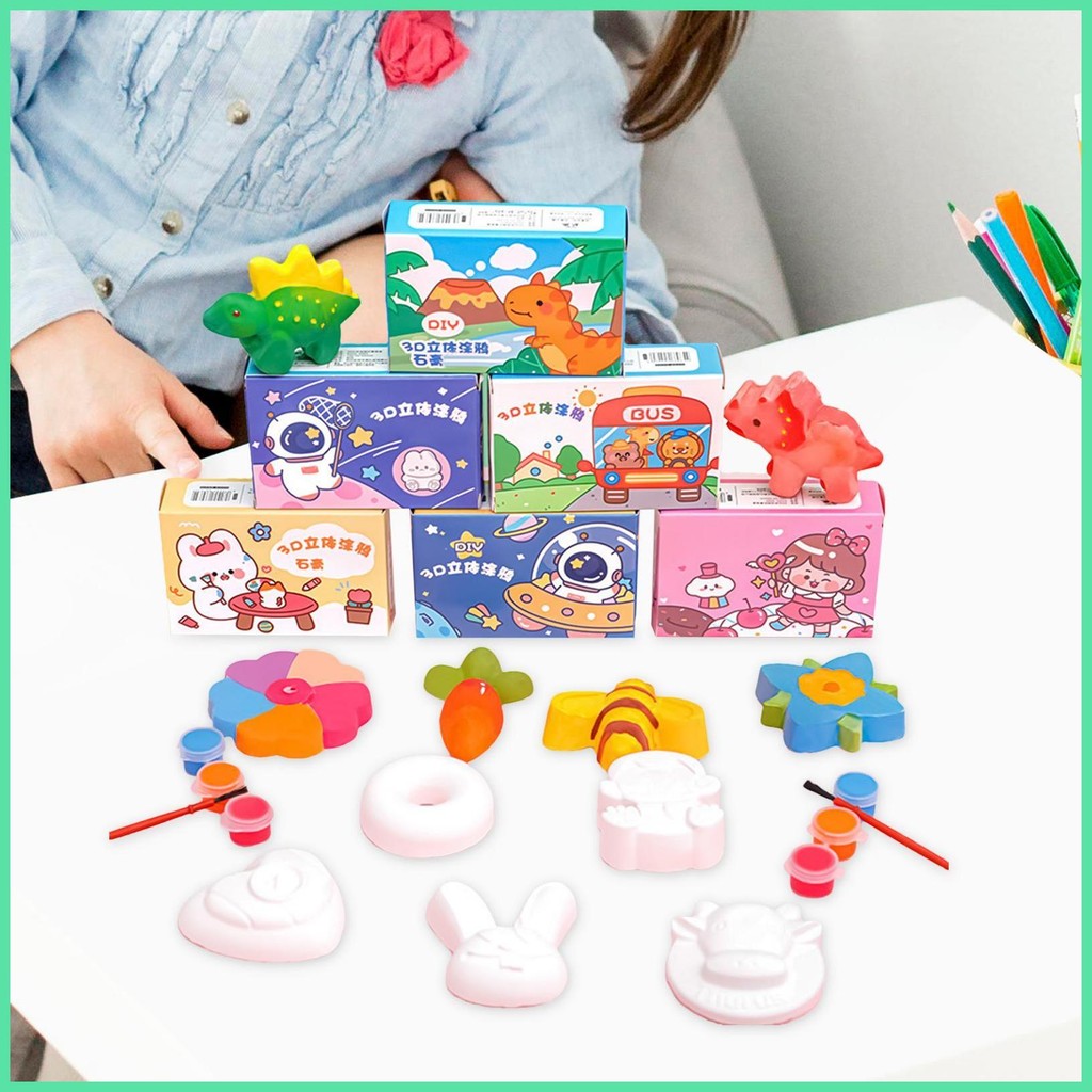 Plaster Coloring Kit Cartoon Figurine Coloring Kit Doll Coloring Set ...