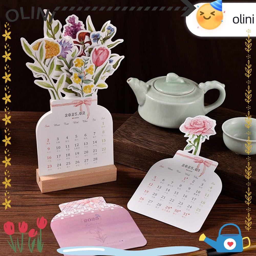 OLINI Bloomy Flowers Desk Calendar, Office Desk Decor Year Desk ...
