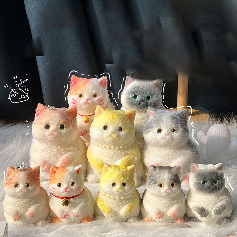 Slow Rebound Big Cat Figure Squeeze Toy Animal Cartoon Simulation Cat ...