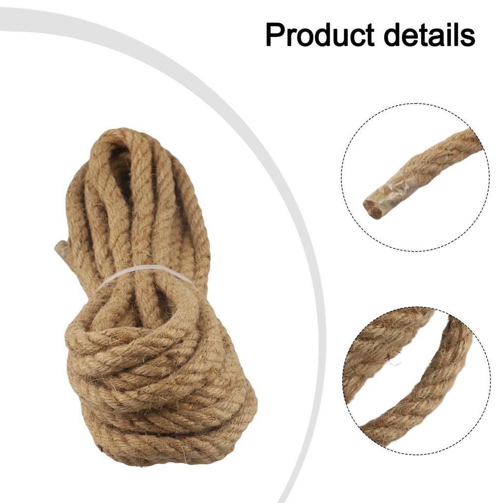 (THEBEST) Jute Rope Natural Jute Twine 12mm Hemp Rope Cord Craft for ...