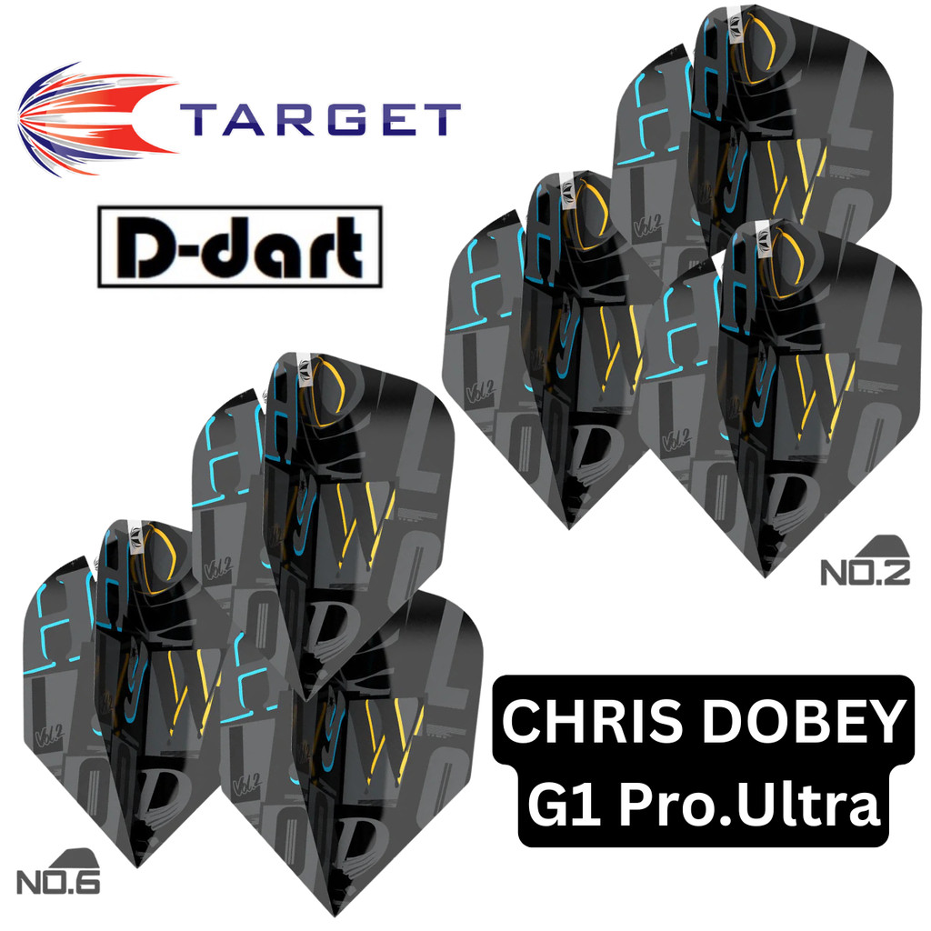 TARGET DARTS FLIGHT- NO6/NO2 CHRIS DOBEY G1 PRO.ULTRA Dart Flights ...